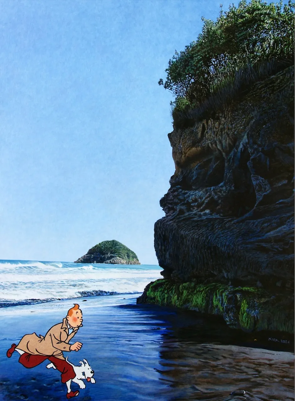 Tintin and Snowy, Back Beach - New Plymouth | International Art Centre