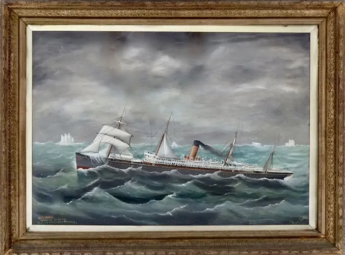 S.S. Ionic Passing Icebergs During Homeward Passage | International Art ...