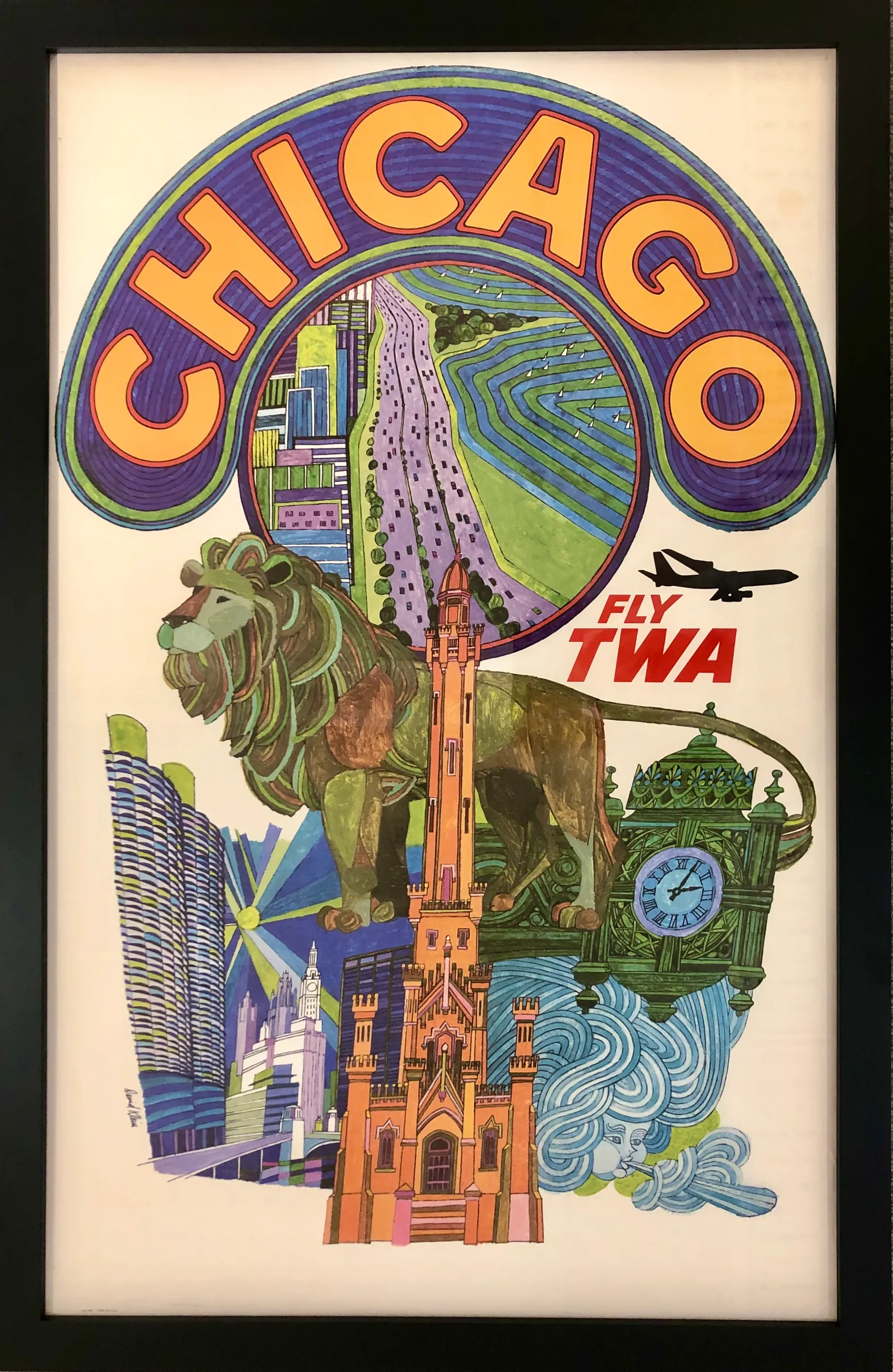 DAVID KLEIN , Chicago - Fly TWA, c. 1960s | International Art Centre