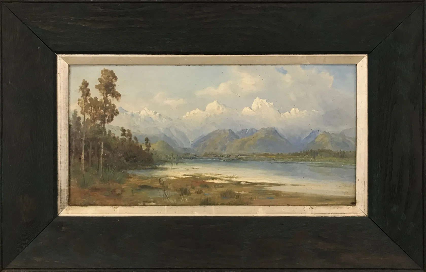 CHARLES BLOMFIELD (1848 - 1926) Mt Cook & Tasman from Gillespie Beach ...