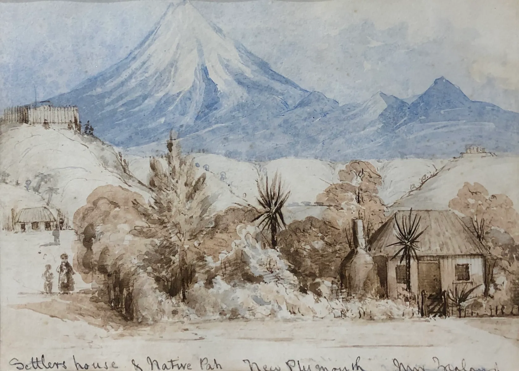 SIR JAMES WAARE (1856 - 1945) - Settler's House, and Native Pah, New ...