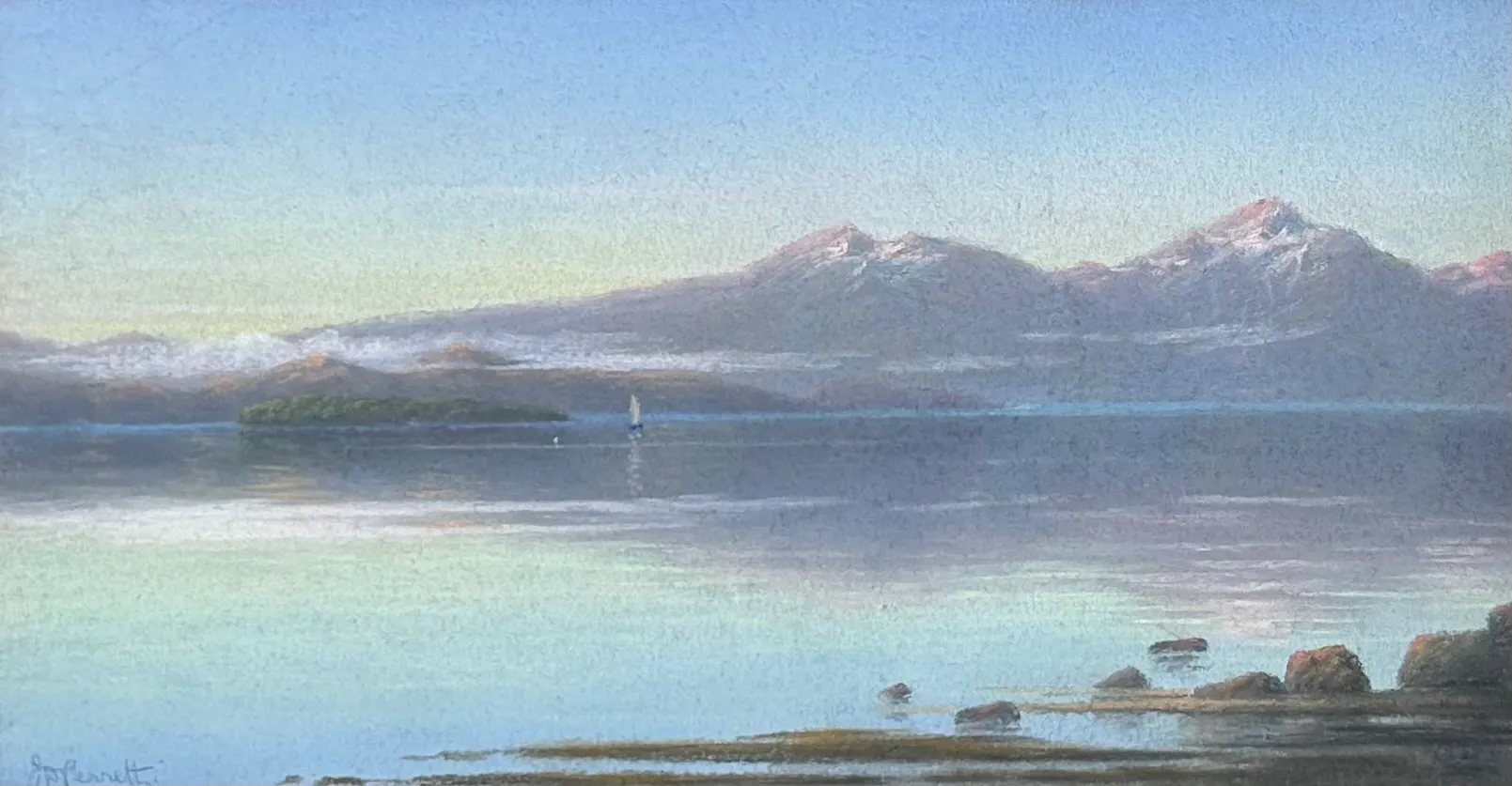 JOHN DOUGLAS PERRETT - Lake and Mountain Scene | International Art Centre