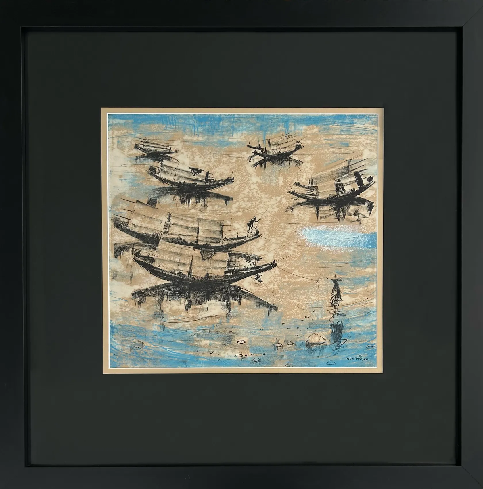 PETER MCINTYRE - Junks in Hong Kong Harbour | International Art Centre