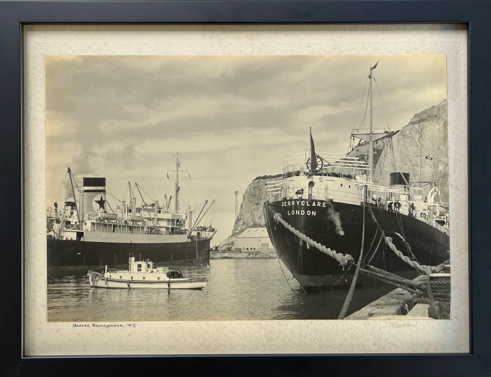 JAMES LLOYD WILSON - Napier Breakwater, NZ c.1950, Depicting the Cargo ...