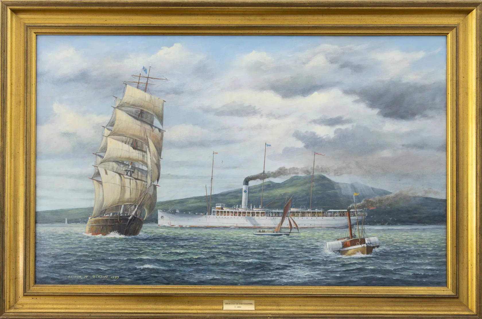 GAINOR W JACKSON - Brisk Day in the Channel c. 1882 | International Art ...